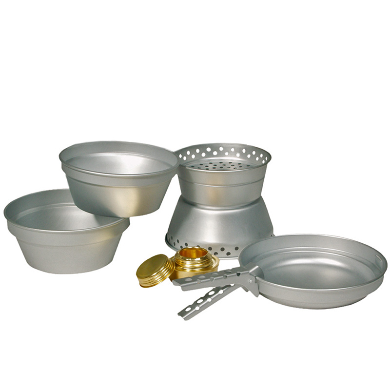 Koch-Set Alu - Kocher+Aufsatz, 2 Töpfe, Pfanne A | alufarben | 000 ...