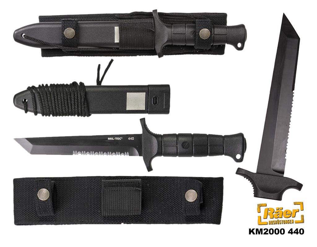 Deutsches Mehrzweckmesser KM2000-440 Mil-Tec A | schwarz | Gürtelmesser | 690943-08-000