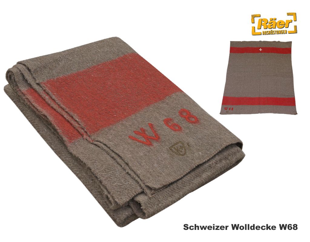 Schweizer Wolldecke "W68" A/B | braun | - Decke, Wolle | 504630-06-000