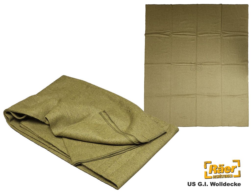 US Wolldecke G.I., hell-oliv, 70 % W A | Oliv | - Decke, Wolle | 504596 ...