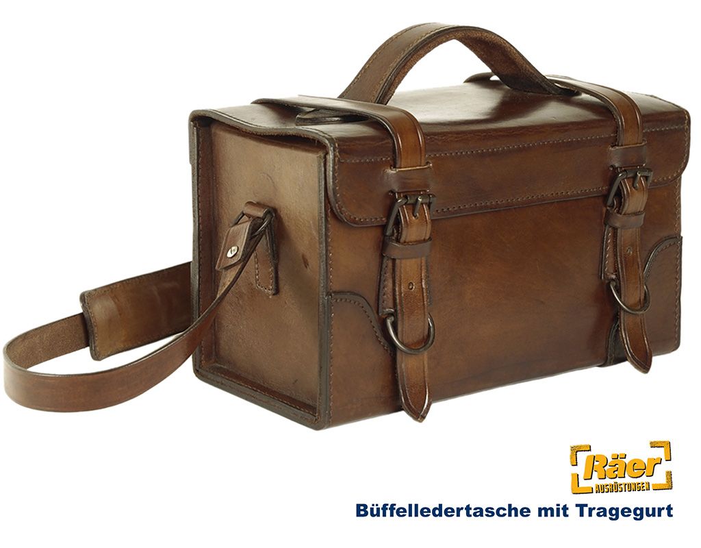 Ledertasche mit Tragegurt, Büffelleder A | braun | - Tasche, Messenger ...