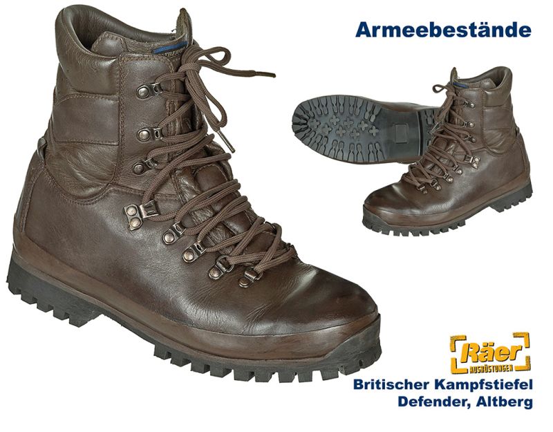 Britischer Kampfstiefel Defender, Alt-Berg B | braun | 43 - UK 9 ...